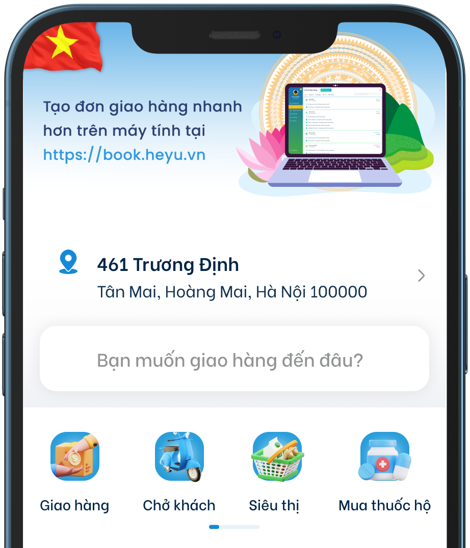 HeyU - Ứng dụng giao hàng và đồ ăn thần tốc